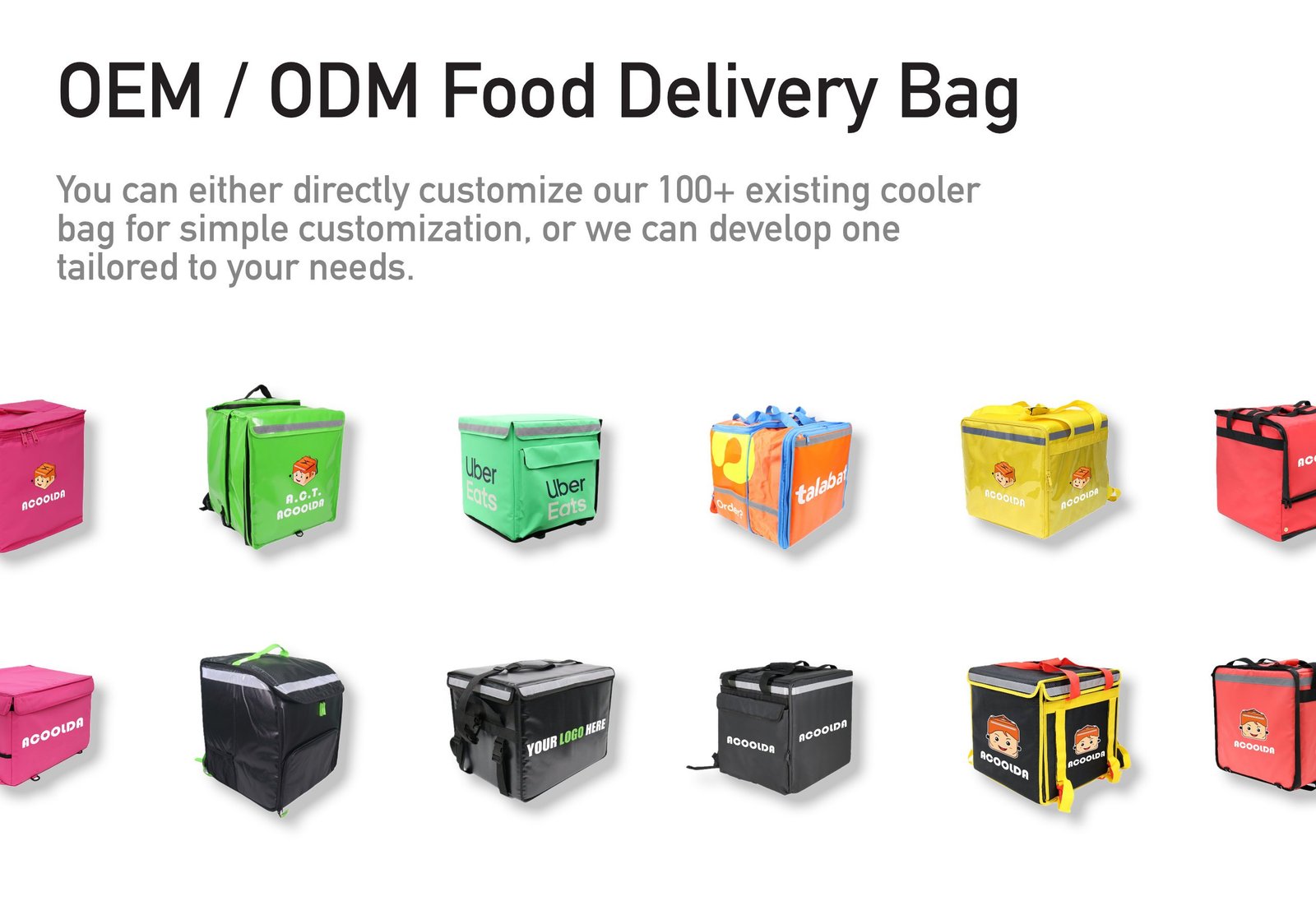 OEM Food Delivery Bags - ACOOLERBAG by ACOOLDA